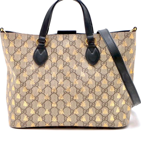 Gucci | Bags | Gucci Gg Supreme Monogram Bees Small Crossbody Tote ...